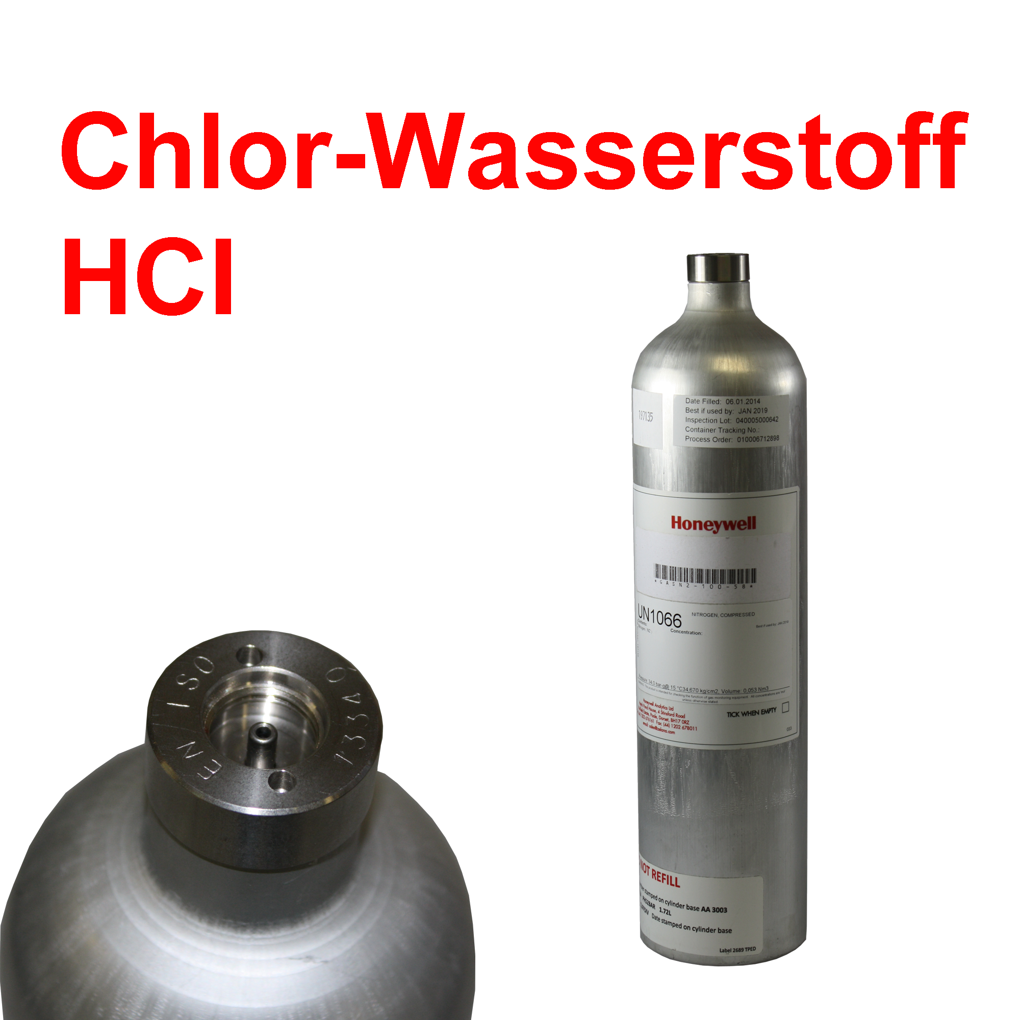 Kalibriergas HCl Chlorwasserstoff für Gaswarngeräte | security@work
