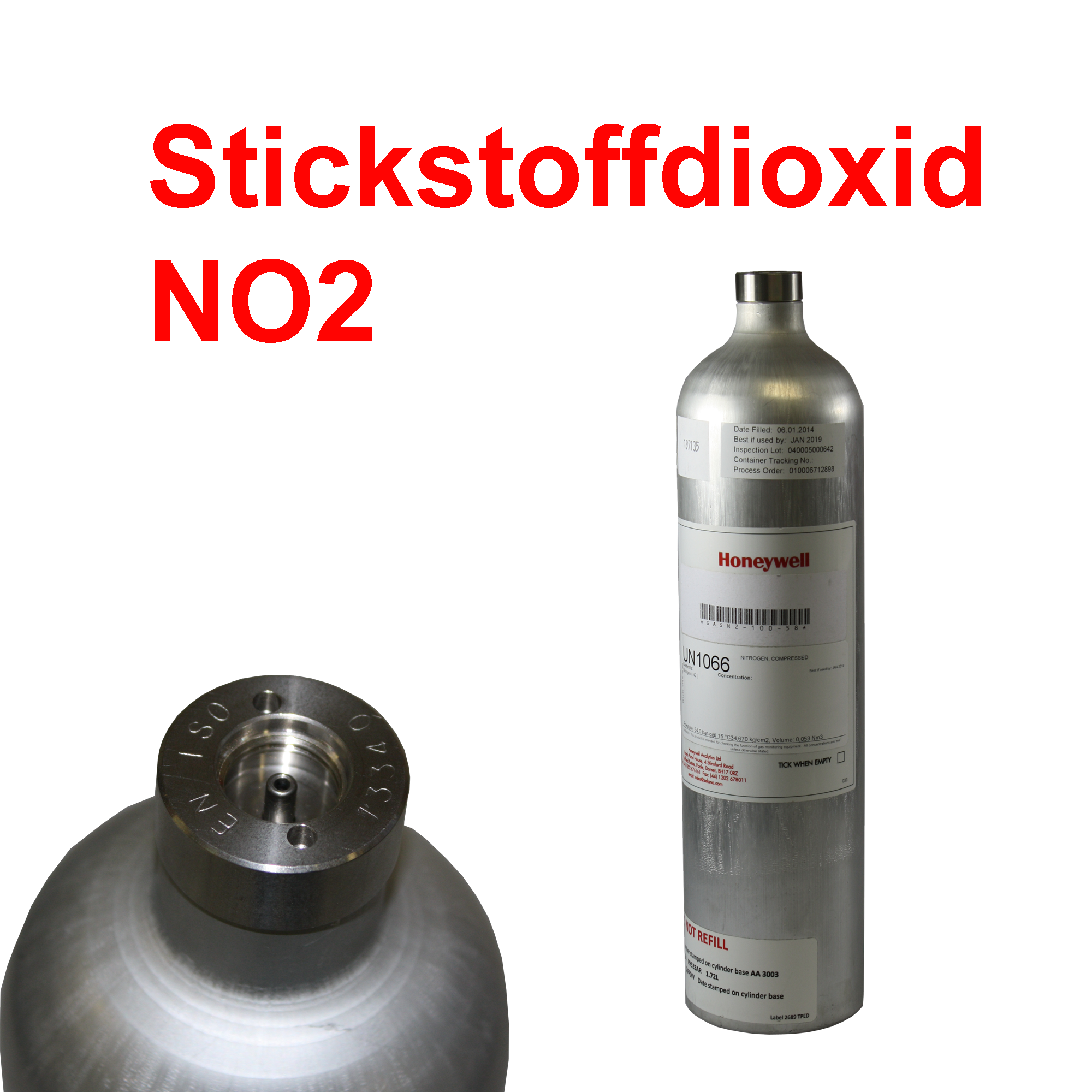 Kalibriergas NO2 Stickstoffdioxid für Gaswarngeräte | security@work